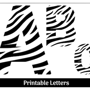 Zebra Striped - Safari Alphabet Clip Art Letters A-Z, Numbers 0-9 ...