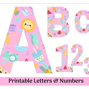 Summer Alphabet Clip Art Letters A-Z | Printable & Resizable Letters | Banner - Bulletin ...