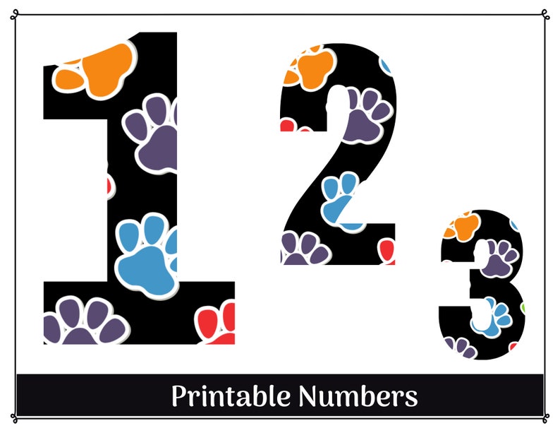 Paw Print Alphabet Clip Art: A-Z, 0-9 (printable Letters) - Etsy