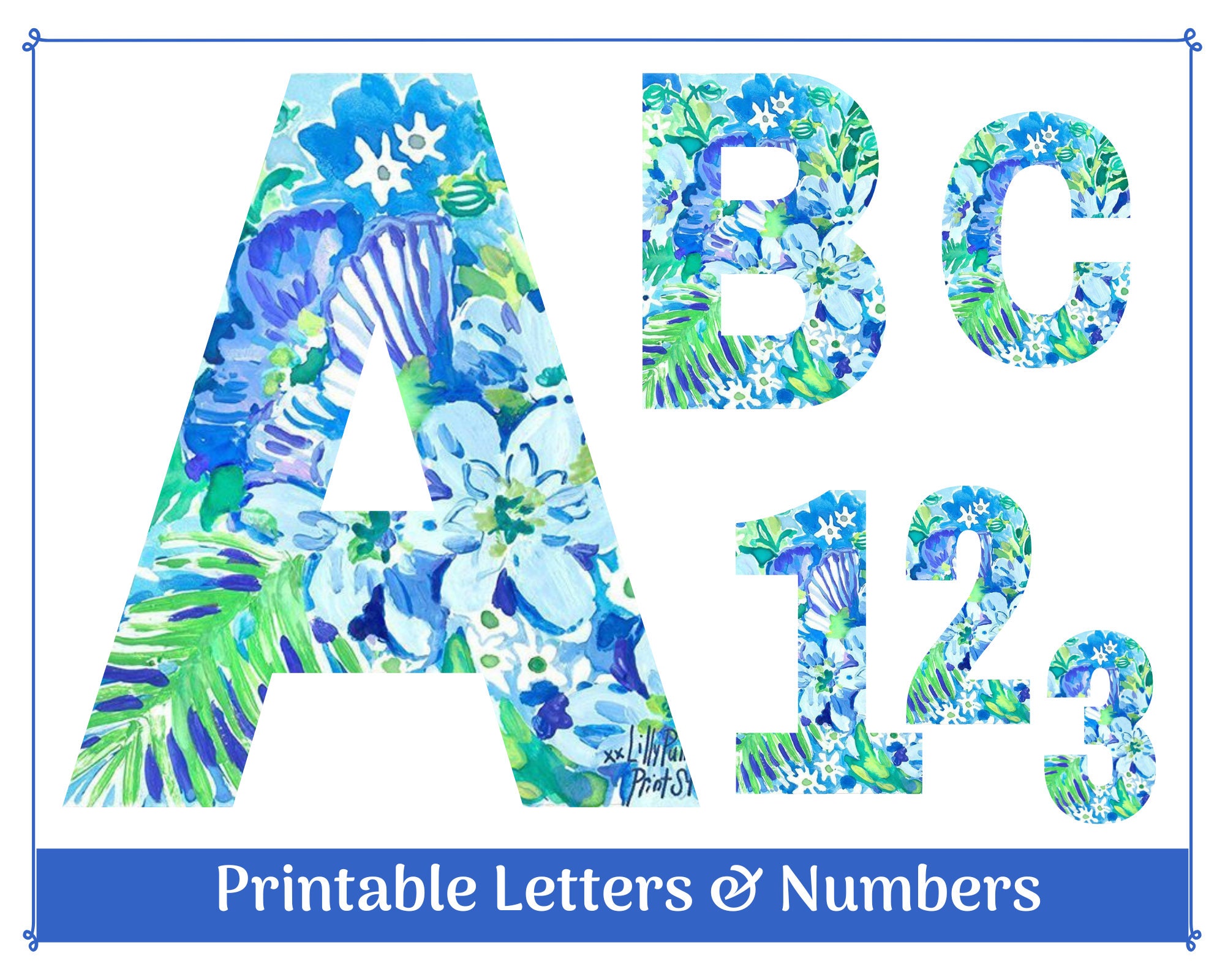 Tropical Floral Alphabet & Number Clip Art (digital Download) - Etsy