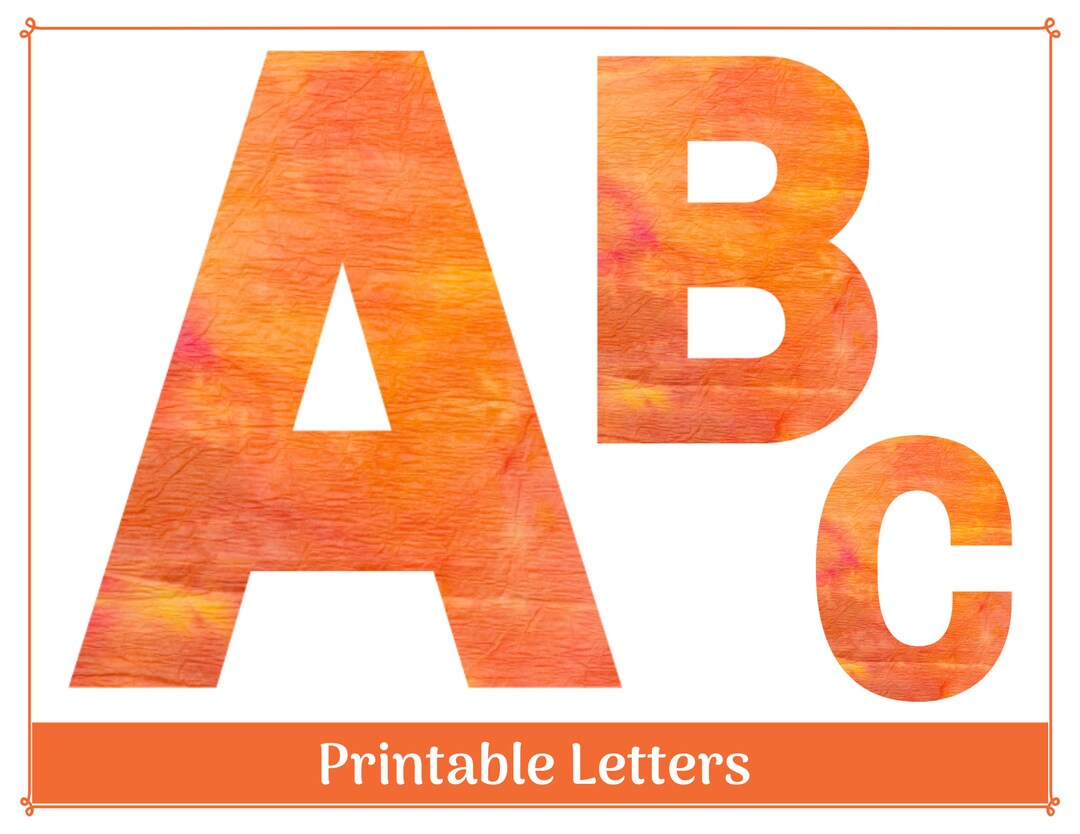 Orange Watercolor Alphabet Letters A-Z, Numbers 0-9 Clip Art, Printable ...