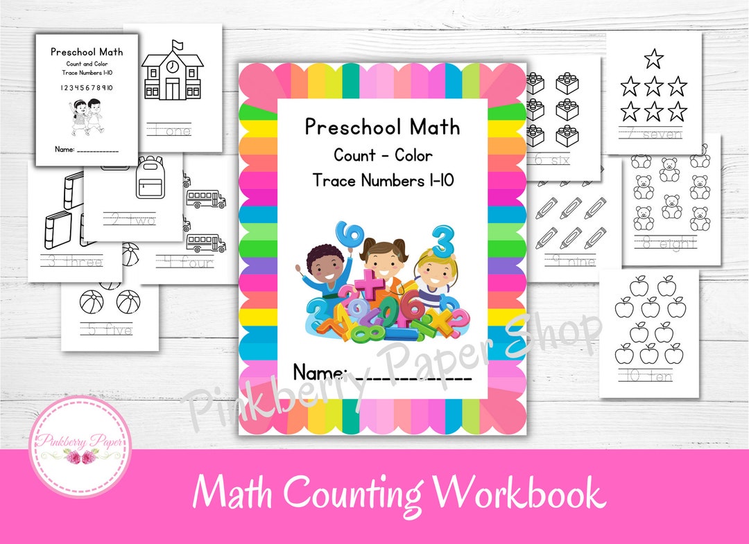 Preschool Math Workbook | Printable Math Activities | Counting Objects ...