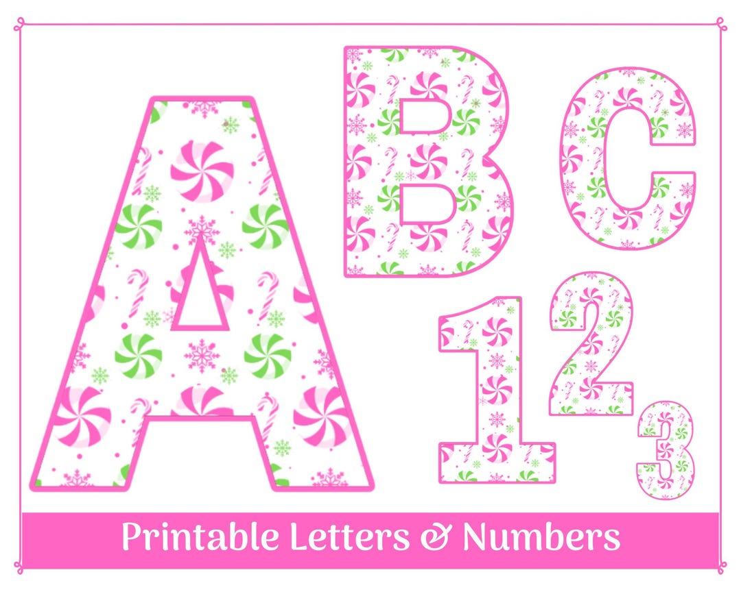 Pink Christmas Alphabet Letter and Number Clip Art | DIY Banner ...
