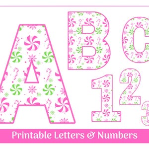 Pink Christmas Alphabet Letter and Number Clip Art | DIY Banner ...