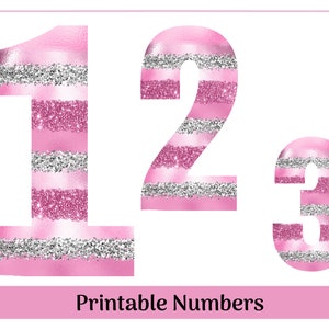 Pink Glitter Metallic Alphabet Letter and Number Clip Art | Printable ...
