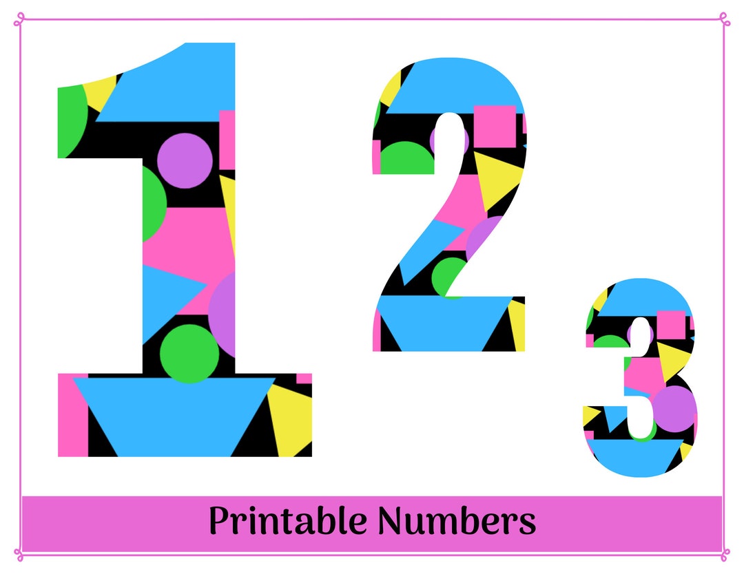 Clip Art Numbers Printable & Resizable Numbers Banner - Etsy