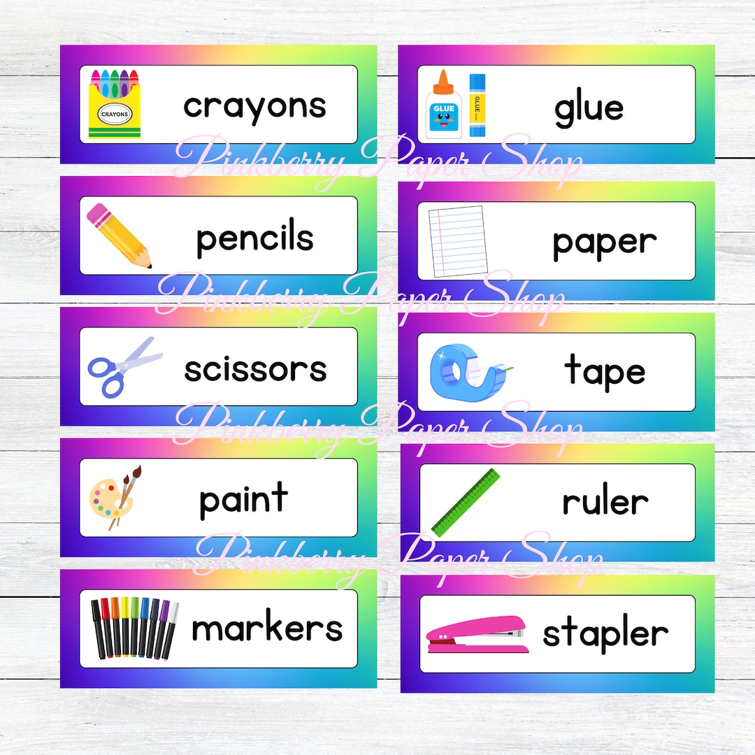 Rainbow Classroom Labels | Instant Download | Set of 10 Labels ...