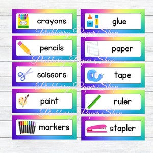 Rainbow Classroom Labels | Instant Download | Set of 10 Labels ...