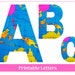 World Map Globe Themed Alphabet Clip Art Letters Numbers 0-9 - Etsy