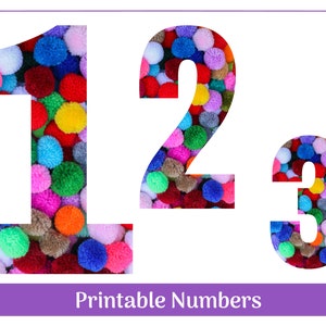 Pom Pom Alphabet Letters A-Z, Numbers 0-9 | Banners, Bulletin Board ...