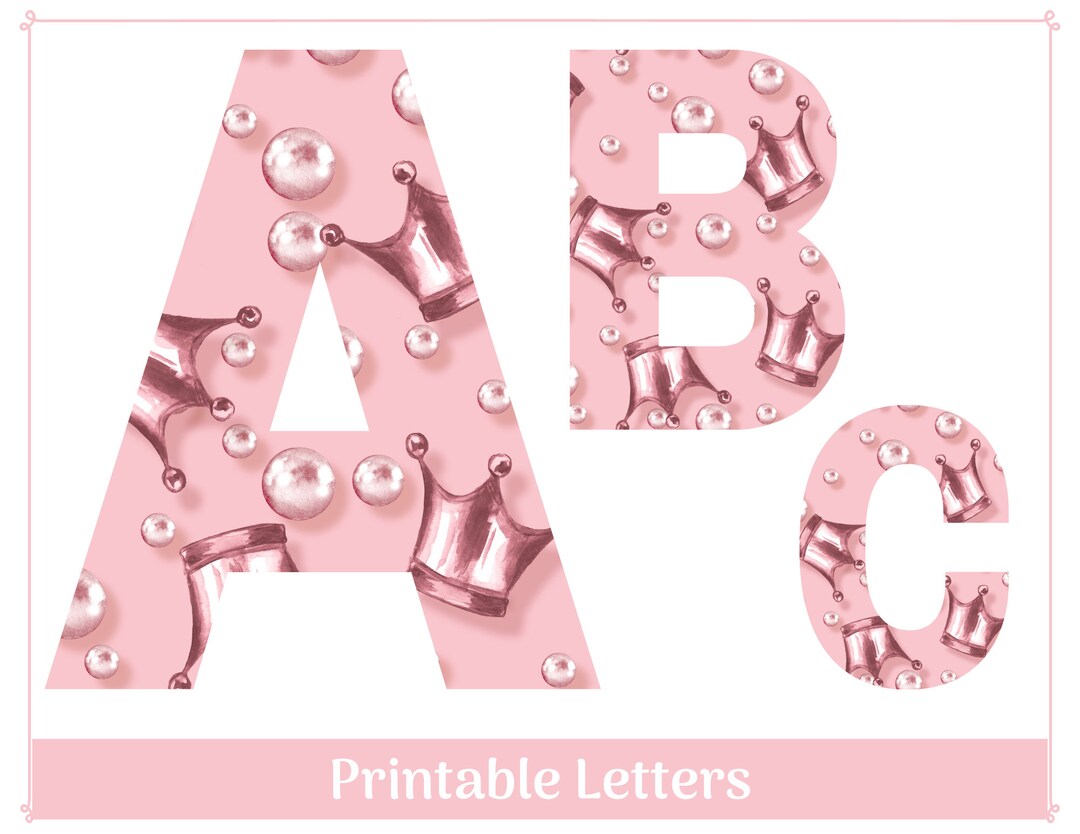 Rose Gold Princess Crowns Alphabet Letter and Number Clip Art ...