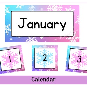 January Classroom Calendar: Plaid Header & Numbers 1-31 (digital ...