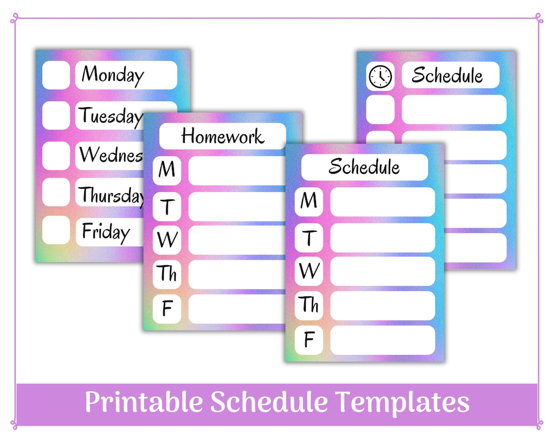 Rainbow Classroom Schedule Template | Daily Schedule | Homework ...