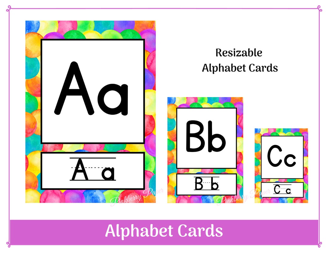 Alphabet Cards | Polka Dot Letters | Classroom Alphabet Banner ...