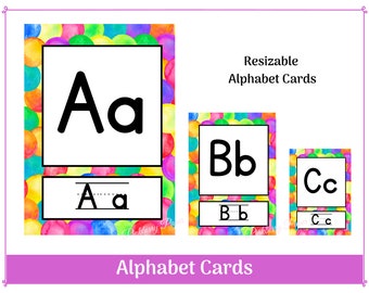 Polka Dot Alphabet Cards: Printable Classroom Banner (digital Download ...