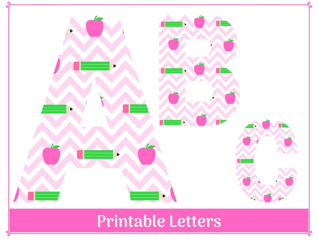 Preppy School Themed Alphabet Clip Art and Numbers 0-9 | Printable ...
