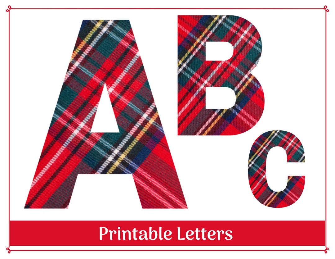 Christmas Plaid Alphabet Clip Art: Letters A-Z, Numbers 0-9 (digital Download) - Etsy