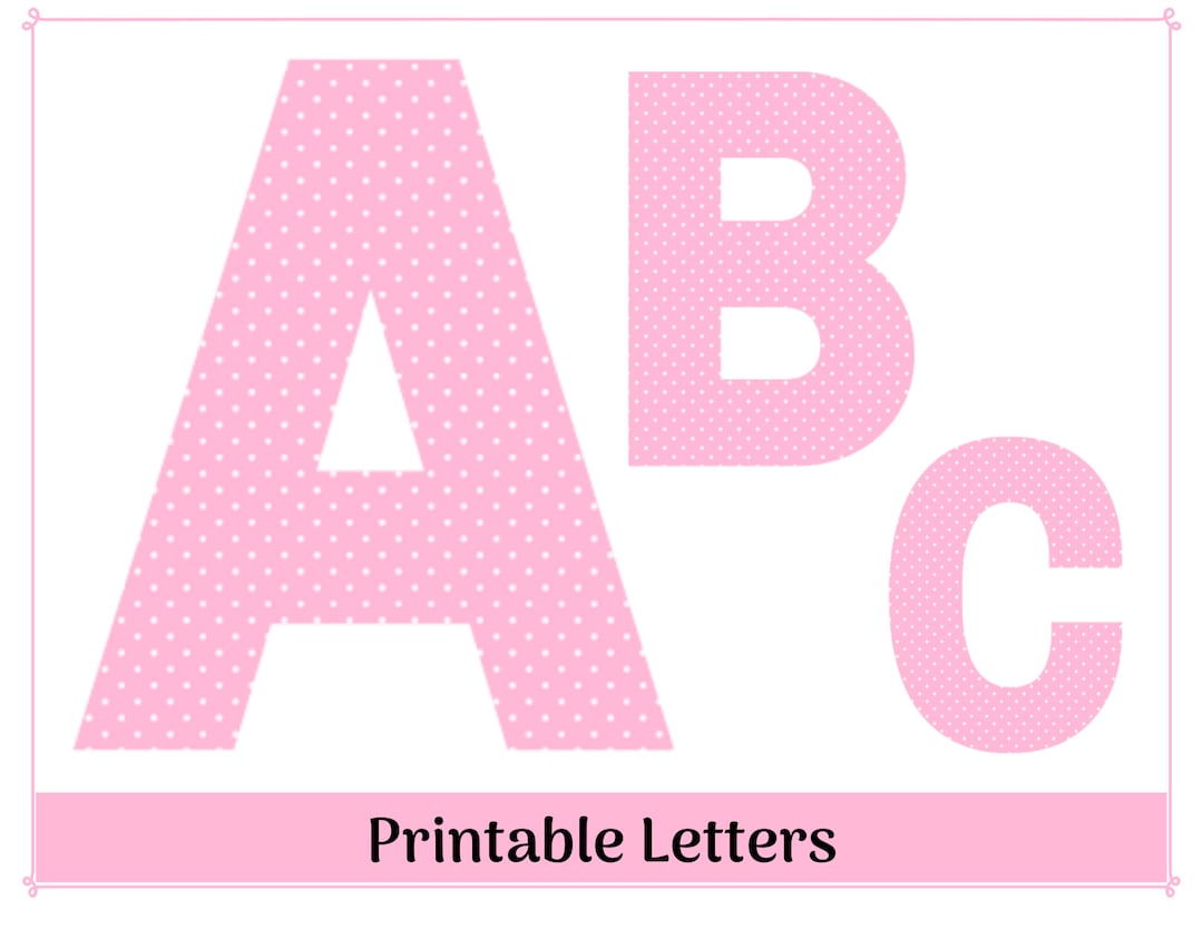 Pink and White Polka Dot Alphabet Letters A-Z | Banner, Bulletin Board ...