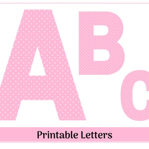 Pink and White Polka Dot Alphabet Letters A-Z | Banner, Bulletin Board ...