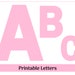 Pink Striped Alphabet Letters A-Z, Numbers 0-9 Bulletin Board, Banner ...