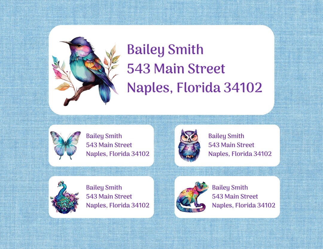 Watercolor Animal Address Labels: DIY Printable Template (digital ...