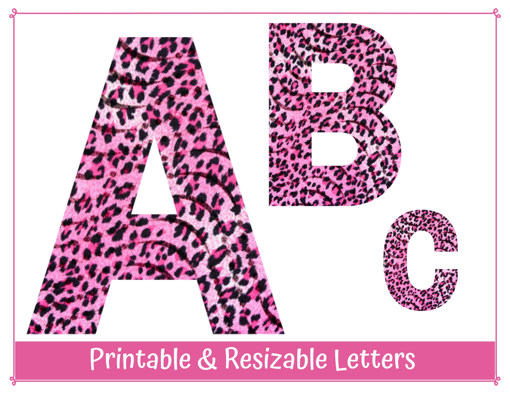 Pink Cheetah Letters
