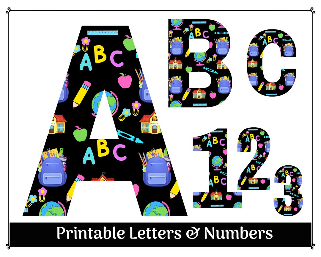 School Themed Alphabet & Number Clip Art (digital Download) - Etsy