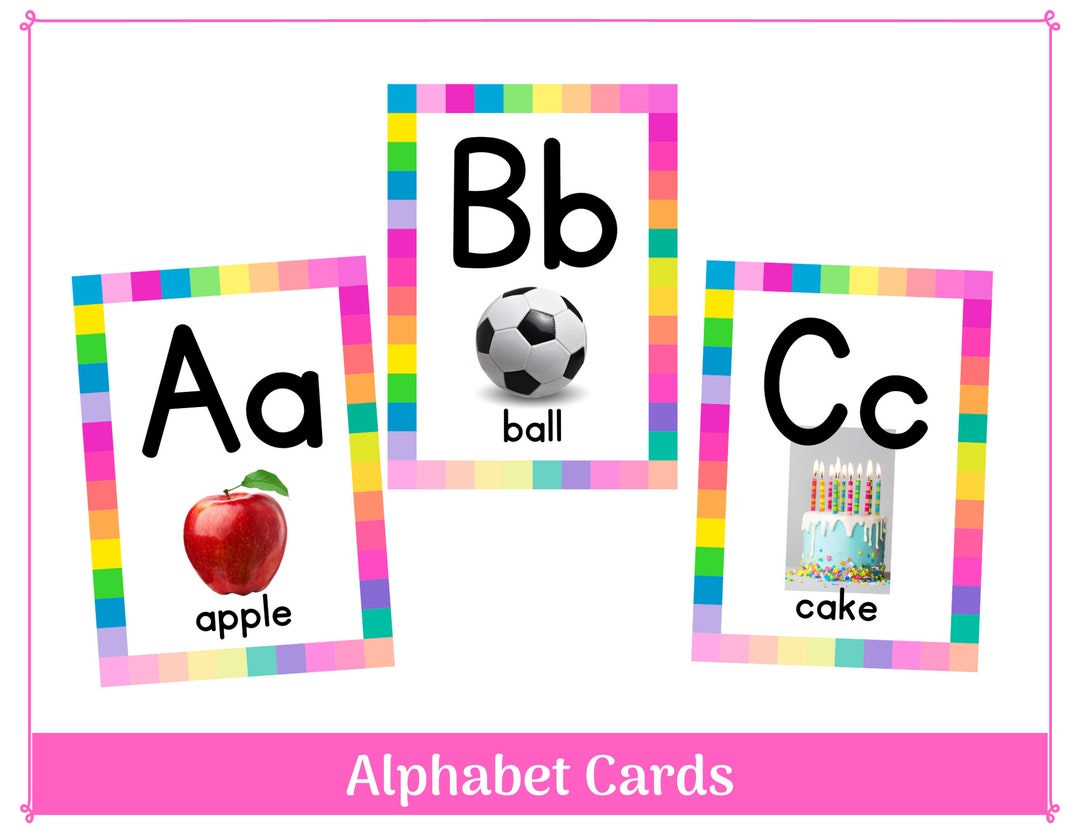 Rainbow Alphabet Cards: Classroom Decor (digital Download) - Etsy