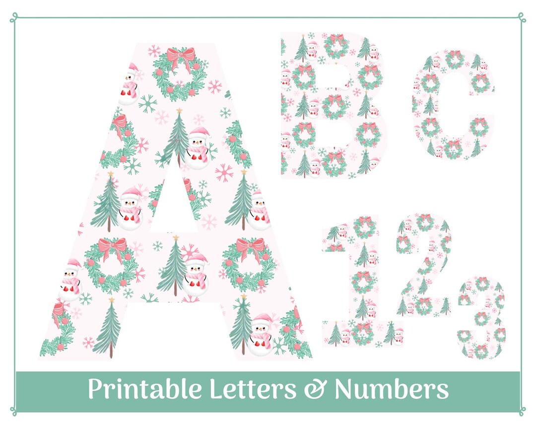Christmas Alphabet Letters and Numbers Clip Art | Winter Bulletin Board ...