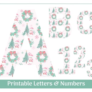 Christmas Alphabet Letters and Numbers Clip Art Winter Bulletin Board ...