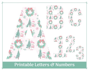 Christmas Alphabet and Numbers Clip Art: Winter Bulletin Board (digital ...