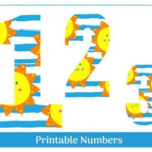Summer Sun Alphabet Clip Art: Printable Letters & Numbers (A-Z, 0-9 ...