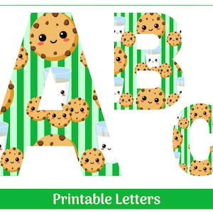 Cookies and Milk Alphabet Clip Art Letters A-Z, Numbers 0-9 | Cookie ...