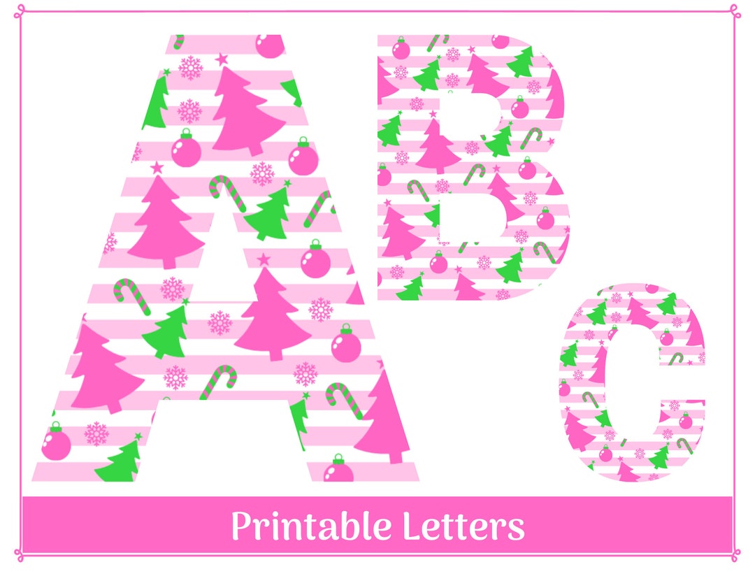 Christmas Alphabet Clip Art Letters A-Z and Numbers 0-9 | Printable ...