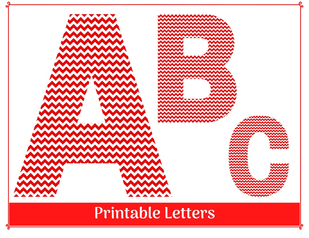 Red Chevron Alphabet Clip Art: Letters A-Z, Numbers 0-9 (printable PNG ...