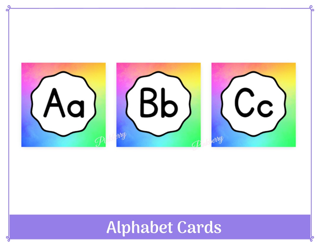 Rainbow Alphabet Cards | Digital Alphabet Letters | Classroom Alphabet ...