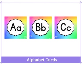 Digital Classroom Alphabet Cards Printable - Etsy