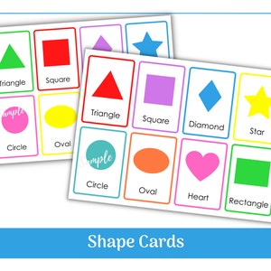 Shape Cards Printable Classroom Activity Cards Preschool | Etsy
