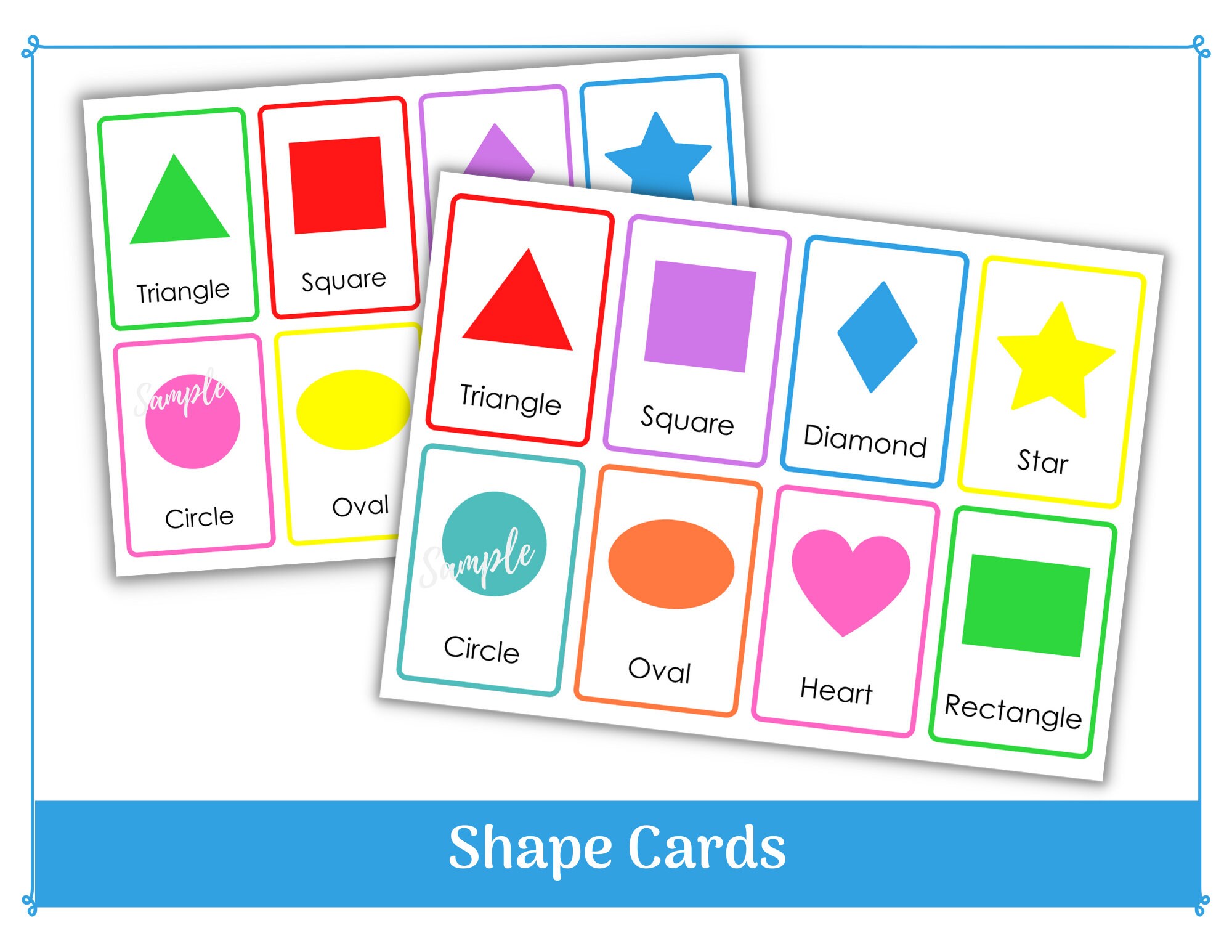 Shape Cards Printable Classroom Activity Cards Preschool - Etsy
