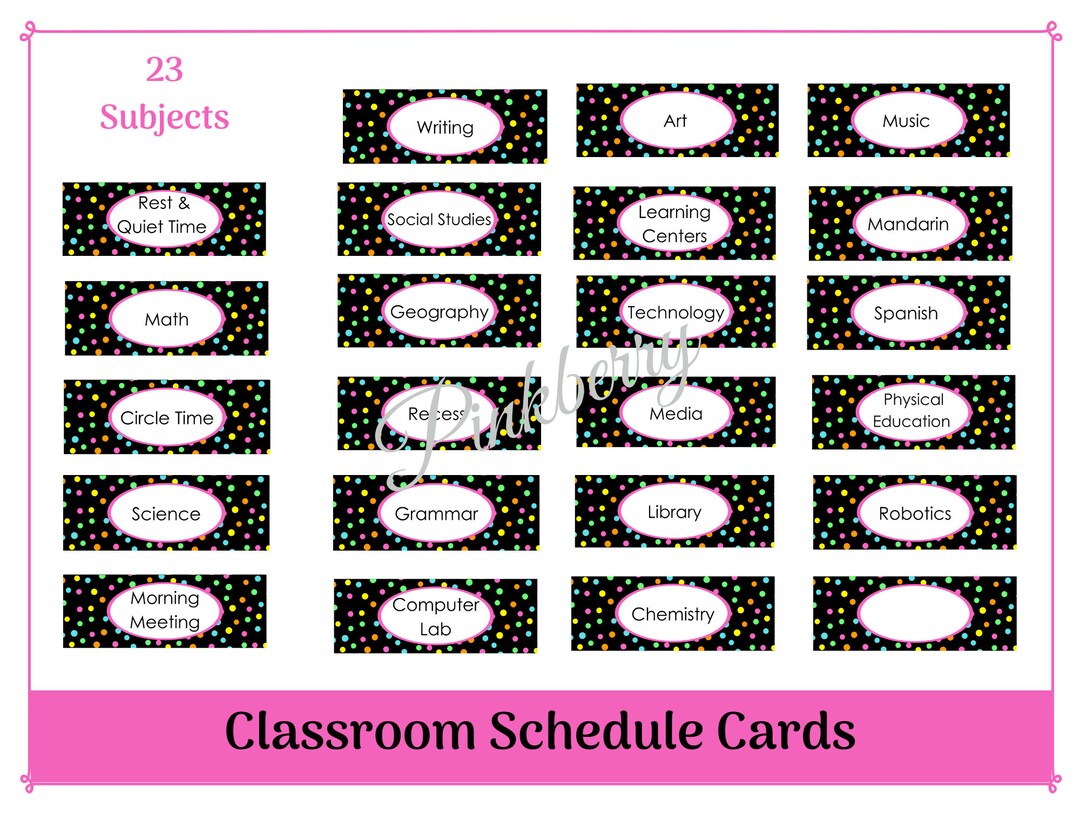 Classroom Schedule Cards | Printable and Resizable Cards - Etsy