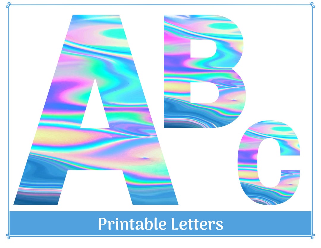 Iridescent Alphabet Clip Art Letters A-Z | Printable & Resizable ...