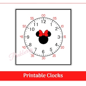 Minnie Inspired Classroom Clock | Printable Clock | Digital Math ...