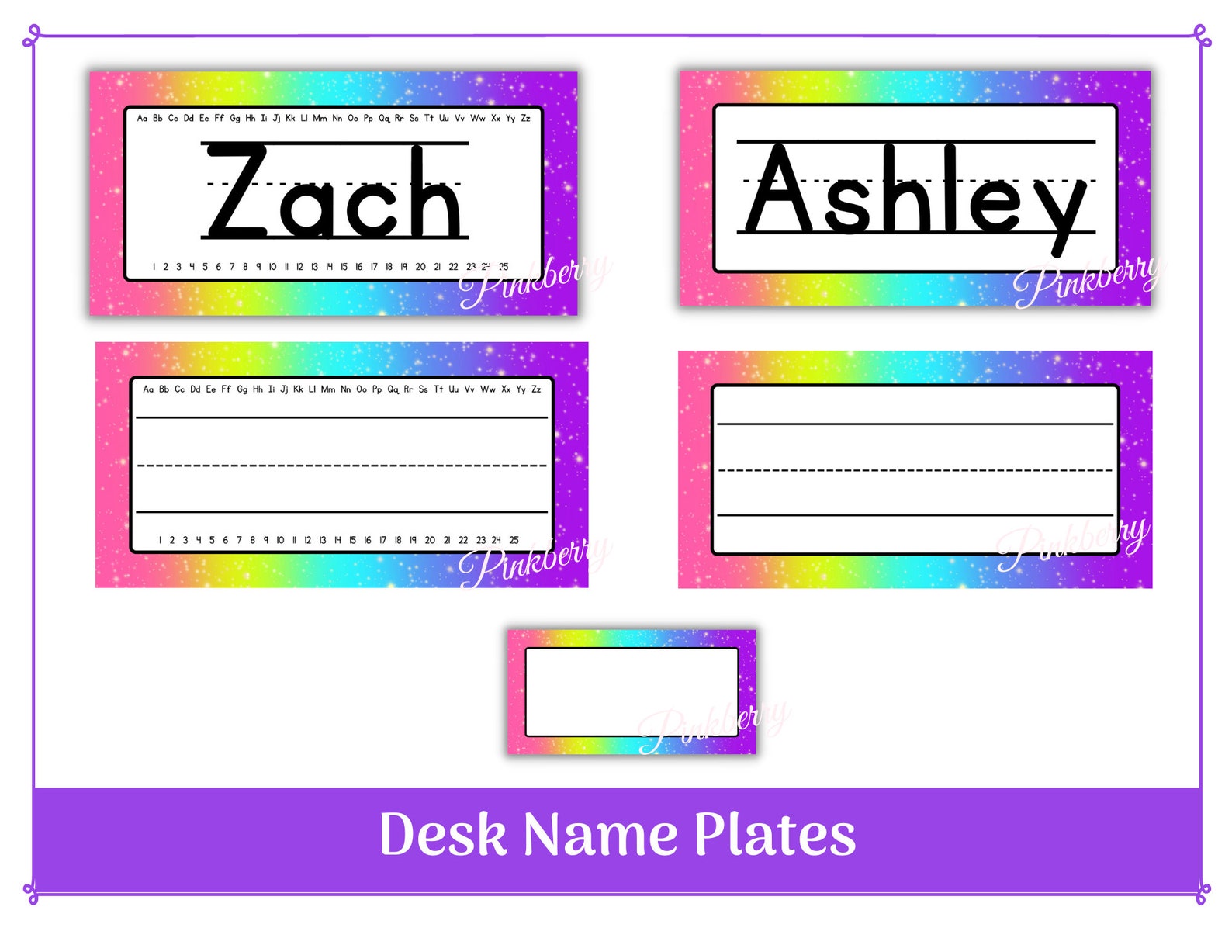 Rainbow Desk Name Plate Classroom Desk Plates Rainbow - Etsy