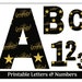 Congrats, Graduation Black and Gold Glitter Alphabet Clip Art Letters A ...