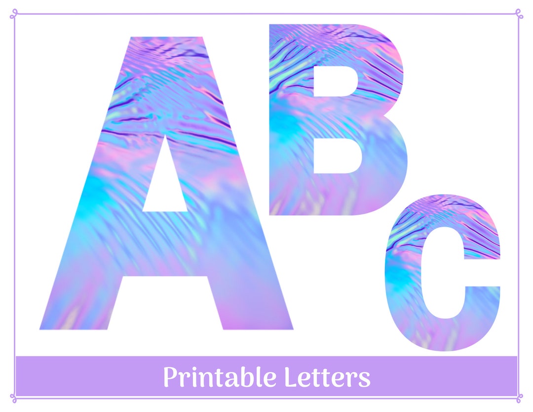 Iridescent Alphabet Letters A-Z, Numbers 0-9 | Banner, Bulletin Board ...