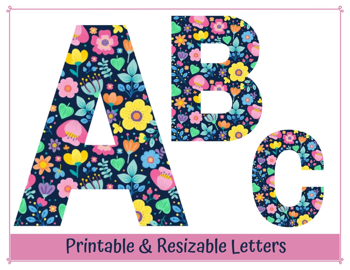 Floral Alphabet & Number Clip Art: Printable Letters for Scrapbooking ...