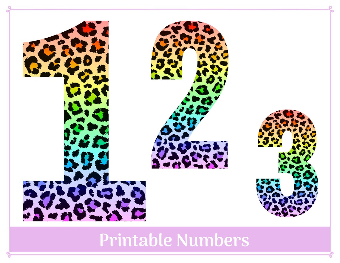 Rainbow Leopard Alphabet Clip Art Letters A-Z Printable & | Etsy