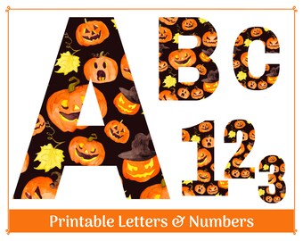 Halloween Pumpkin Letters and Numbers Clip Art (digital Download) - Etsy