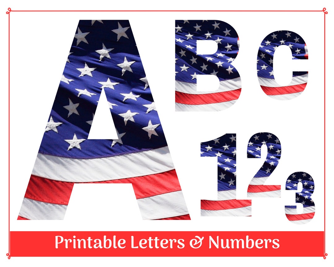 American Flag - Patriotic Printable Letters & Numbers | Scrapbooking ...