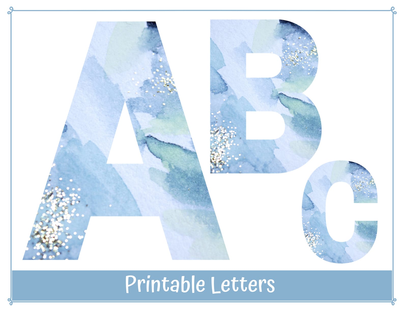Blue Marble Alphabet Letters & Numbers: Printable Clip Art (digital ...